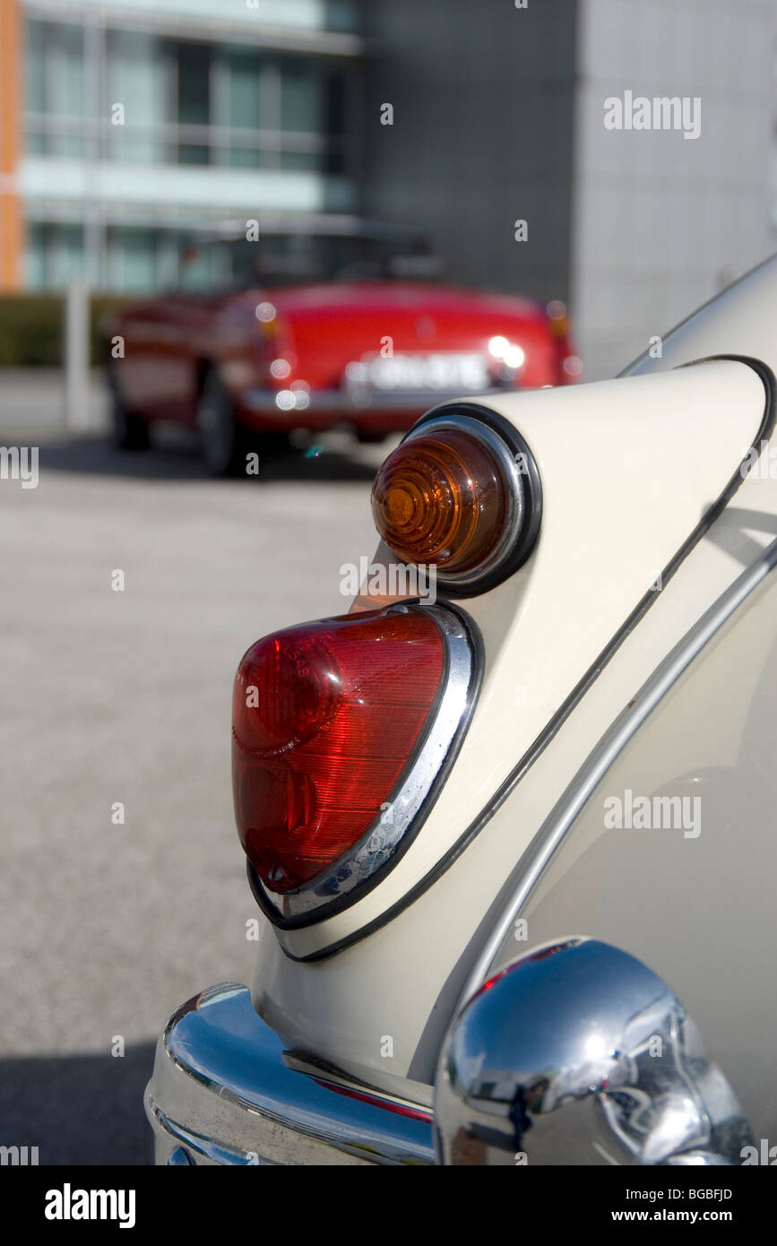 MGA classic English open sports car tail light with MGB ion background ...