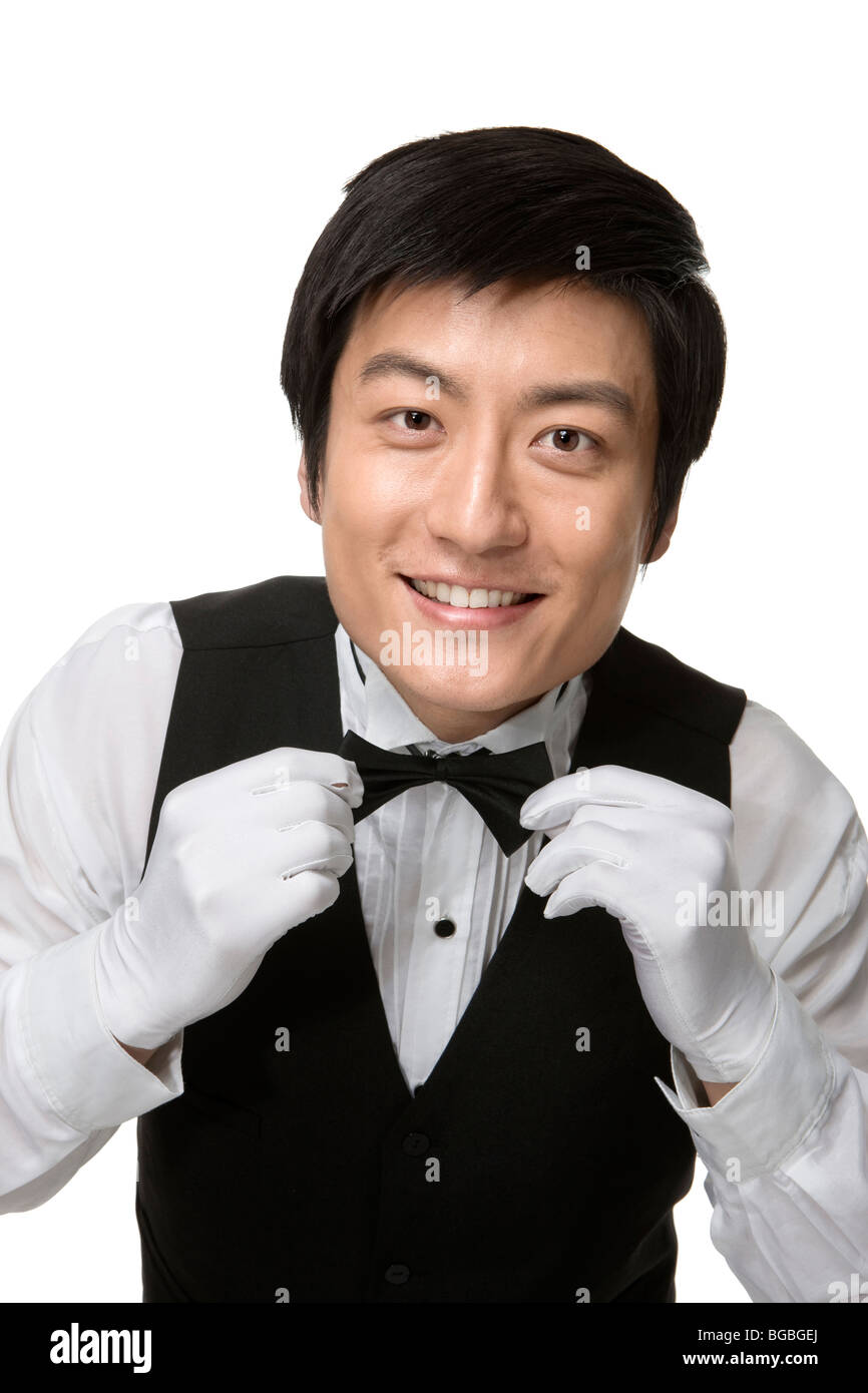 Smiling Service Staff Stock Photo - Alamy