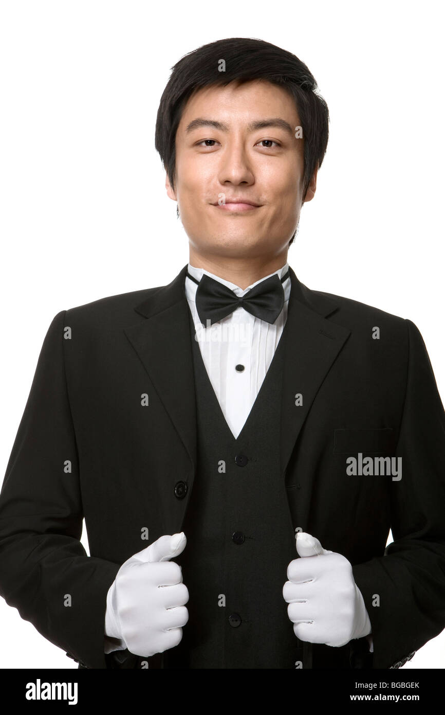 Smiling Service Staff Stock Photo - Alamy