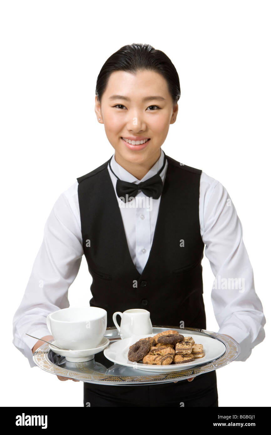 Server with Coffee Stock Photo - Alamy