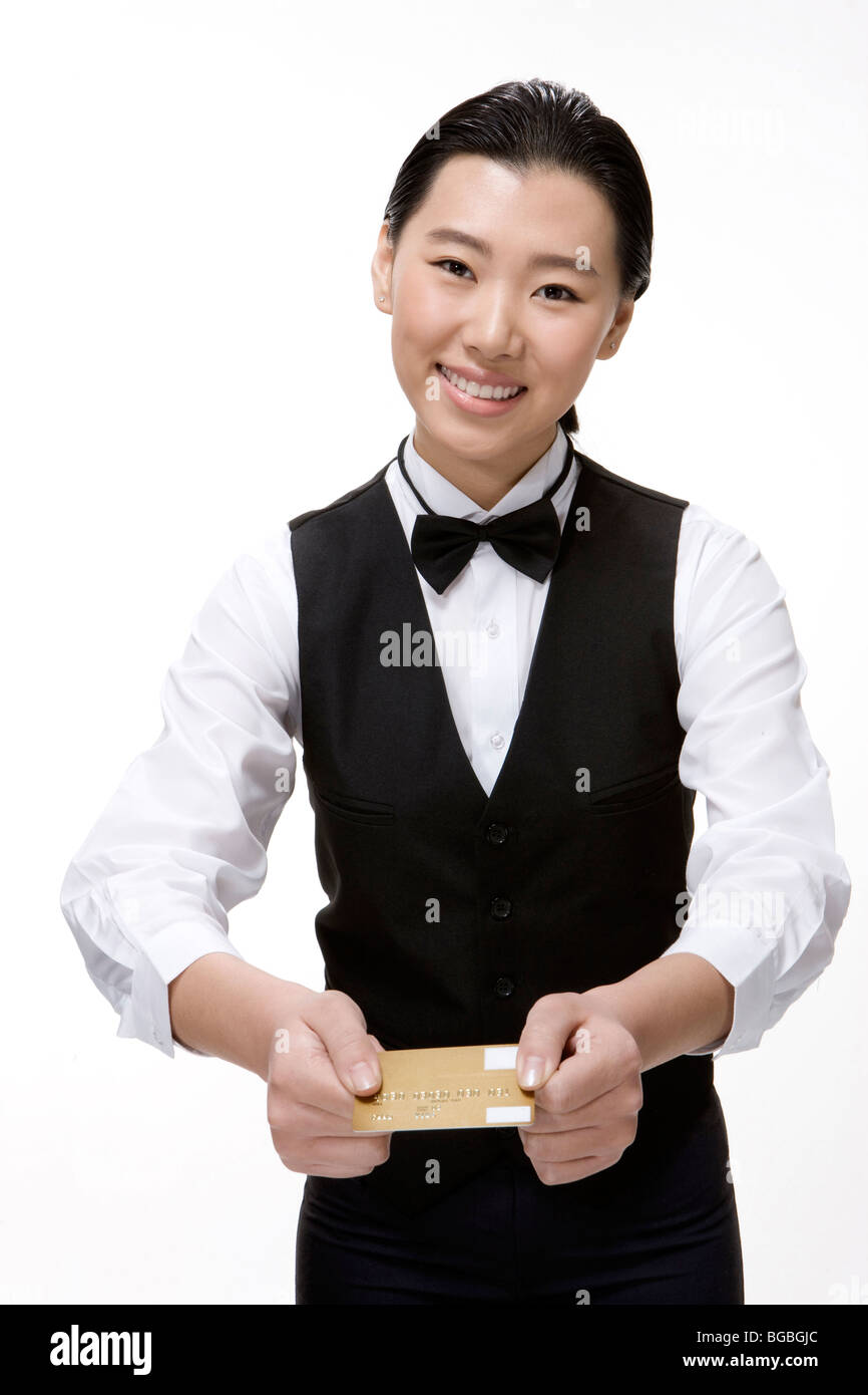 Server Returning Credit Card Stock Photo - Alamy