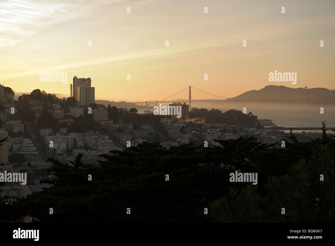 San Francisco skyline during a beautiful sunset Stock Photo - Alamy