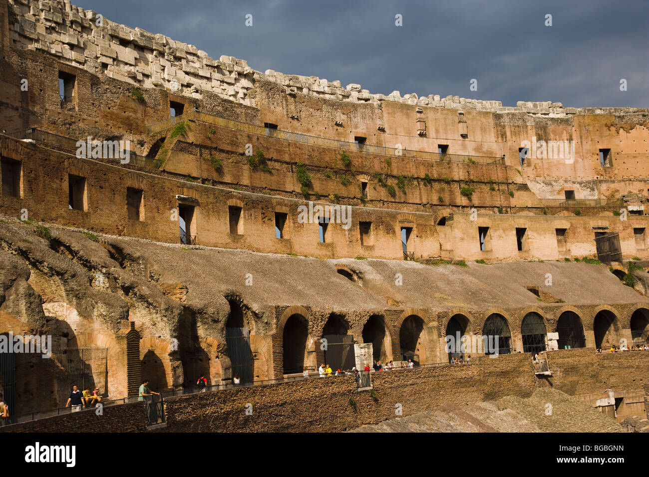 Tourists inside the Roman Colosseum, Rome Italy Stock Photo - Alamy