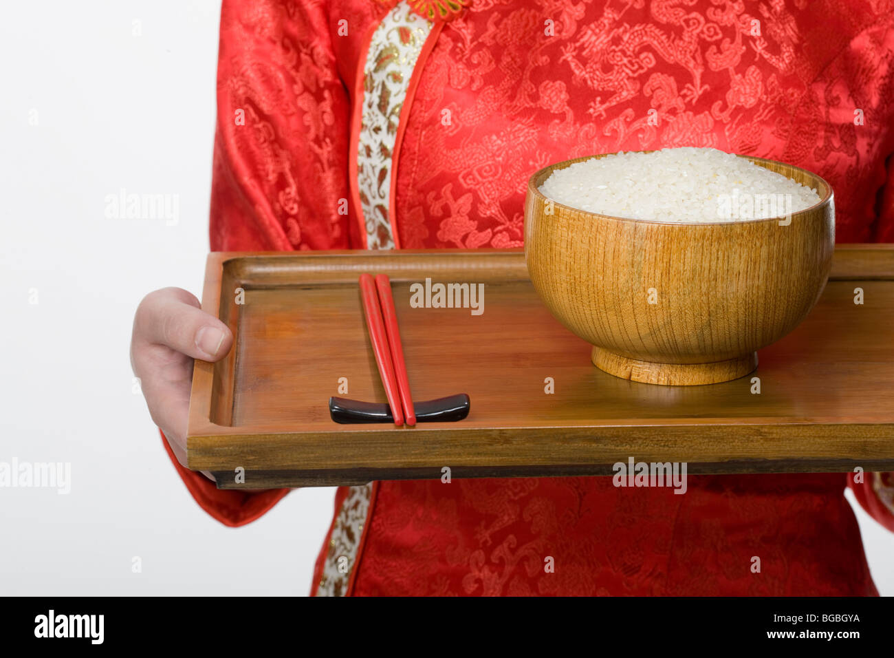 Server Carrying Rice Stock Photo - Alamy