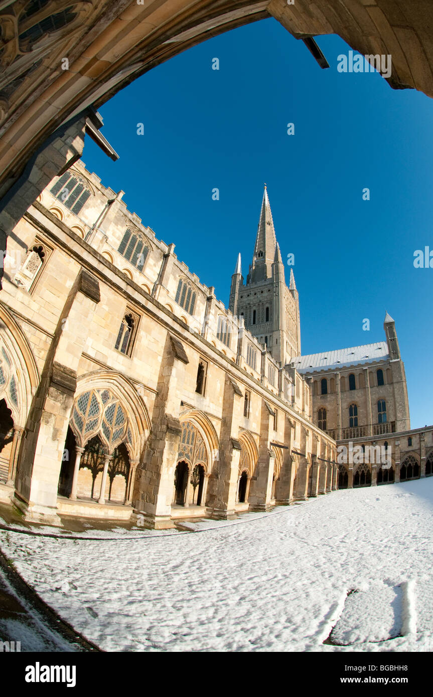 Winter norwich cathedral snow hi-res stock photography and images - Alamy