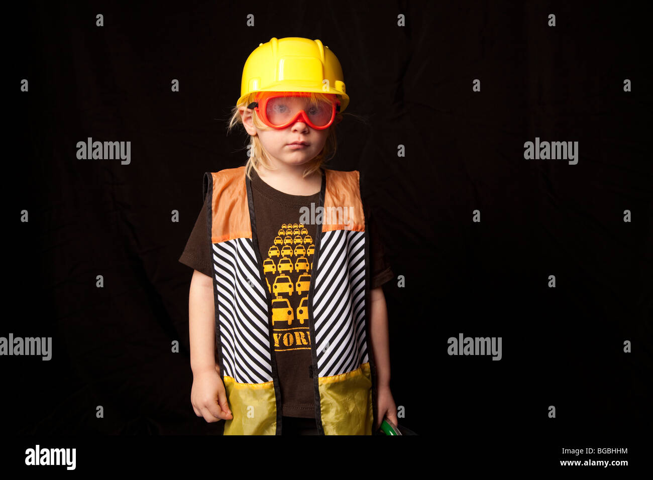 boy dressed up as construction worker Stock Photo - Alamy