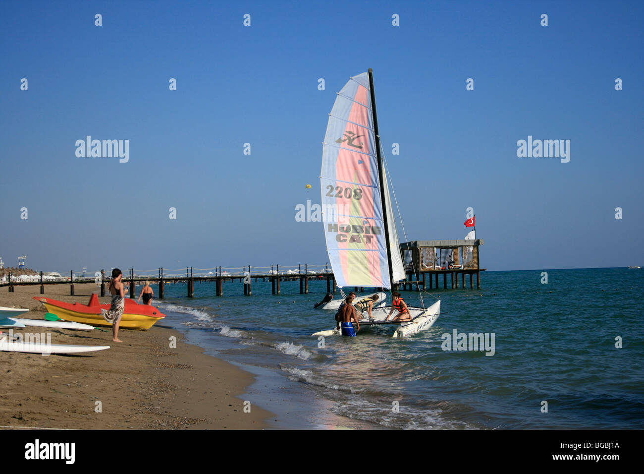 The beach, Belek in Turkey Stock Photo - Alamy
