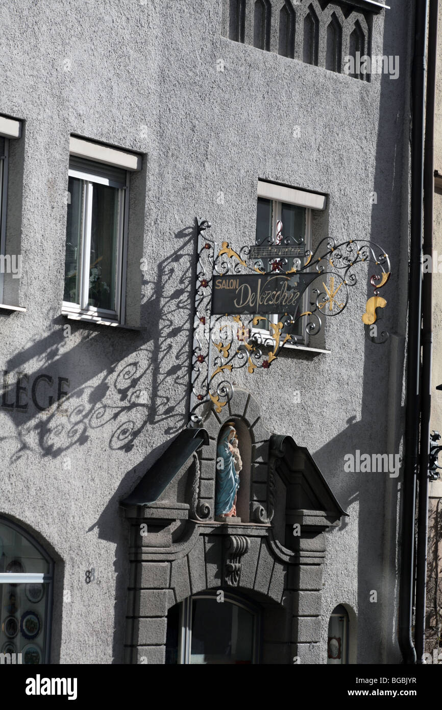 Ornate shop signs and shop fronts Reichen Strasse Fussen Bavaria ...