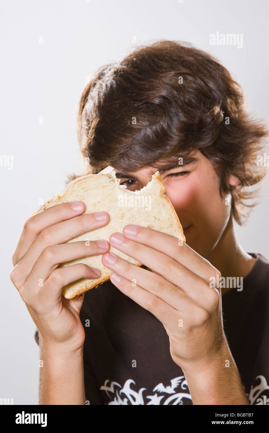 Boy sandwich ham hi-res stock photography and images - Alamy