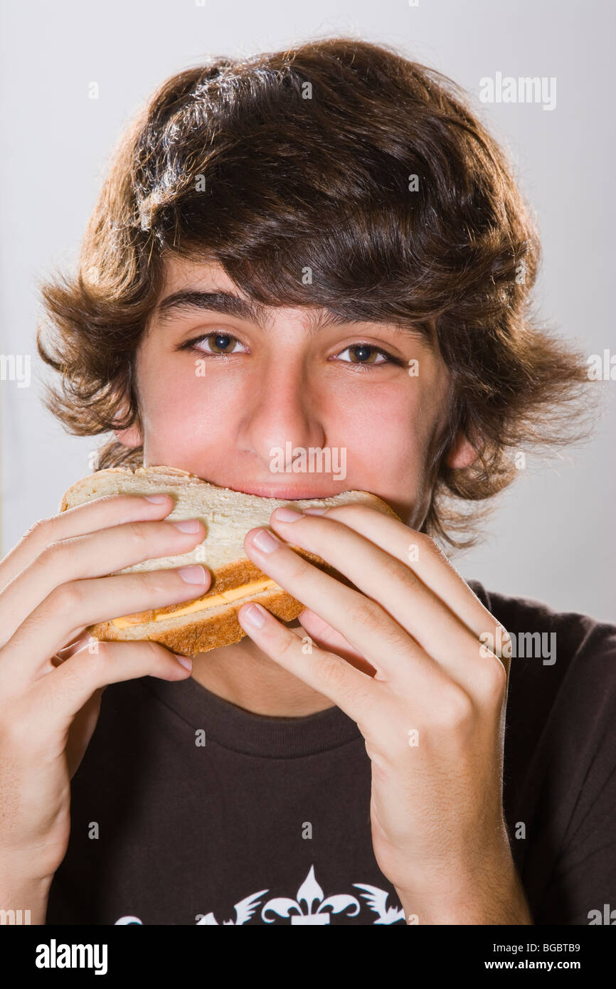 Boy sandwich ham hi-res stock photography and images - Alamy