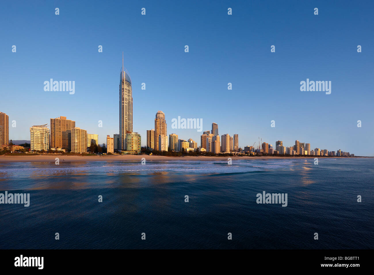 Surfers Paradise Gold Coast Australia (low aerial view from a ...