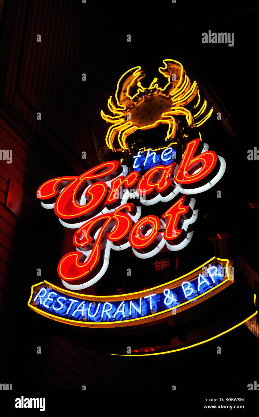 Pike Place Market, fish restaurant, The Crab Pot, Seattle, USA Stock ...