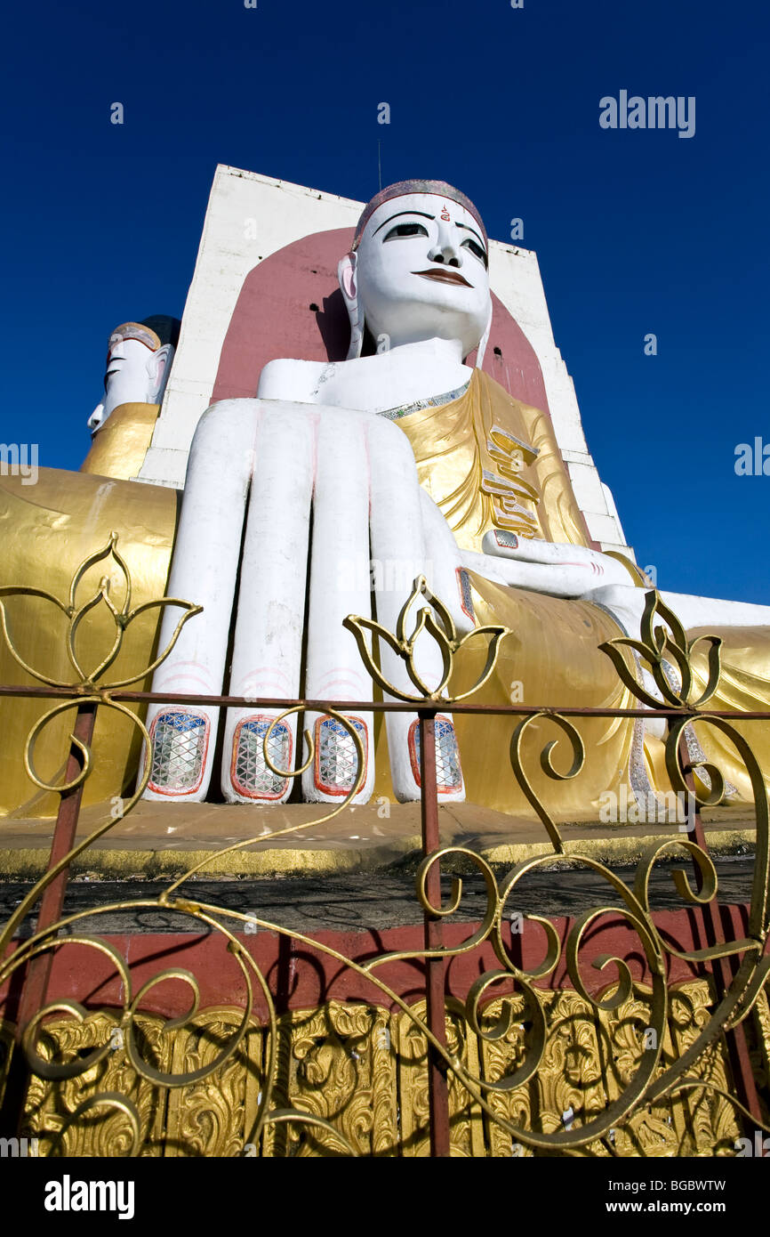 Buddha statue detail. Kyaik Pun Paya (four seated Buddhas). Bago ...