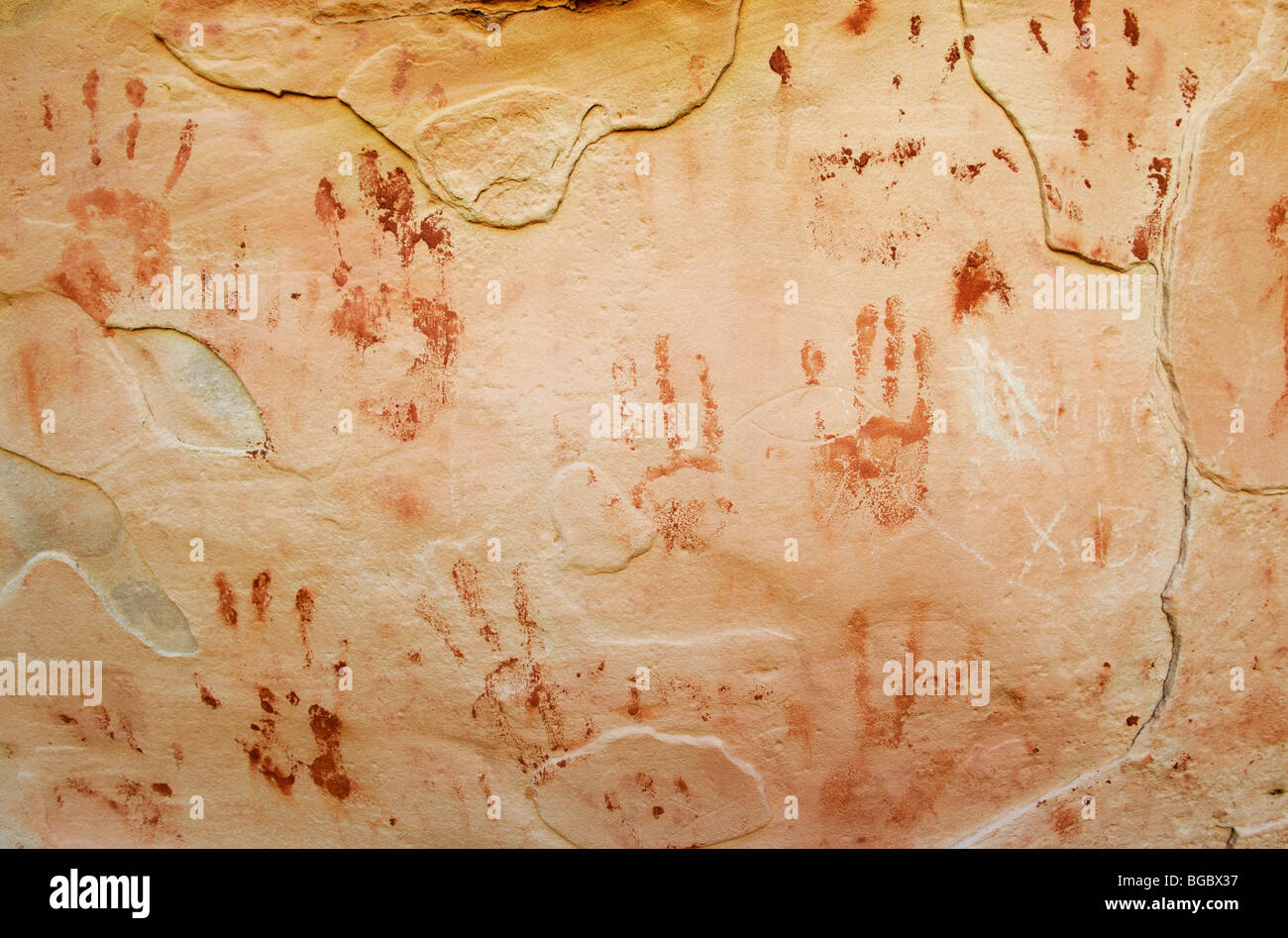 Red handprints hi-res stock photography and images - Alamy