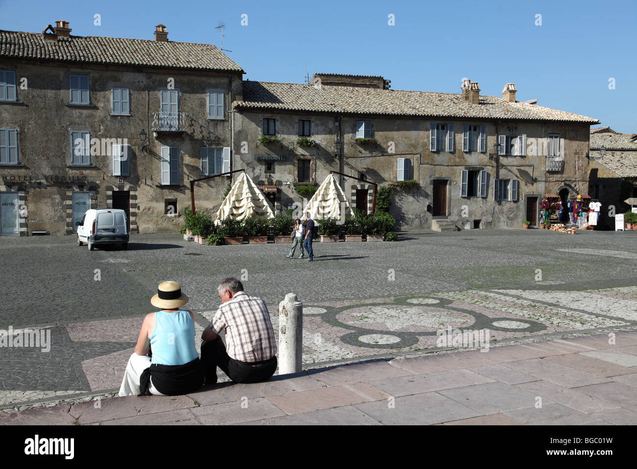 Piazza Marconi adjacent to the Duomo at Orvieto in Umbria Italy Stock ...