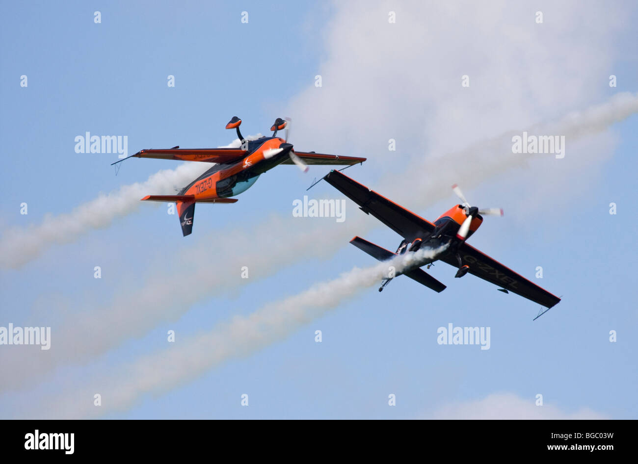 The Blades Aerobatic team flying Extra 300 LP aircraft Stock Photo - Alamy