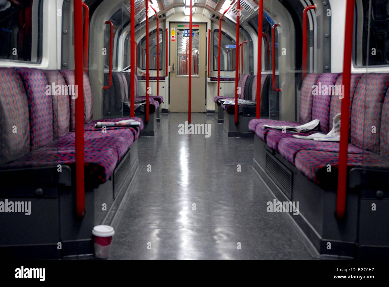 Empty tube train Stock Photo - Alamy