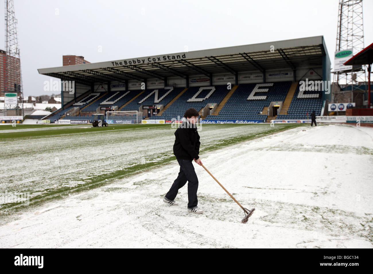 Snow covered football pitch hi-res stock photography and images - Alamy