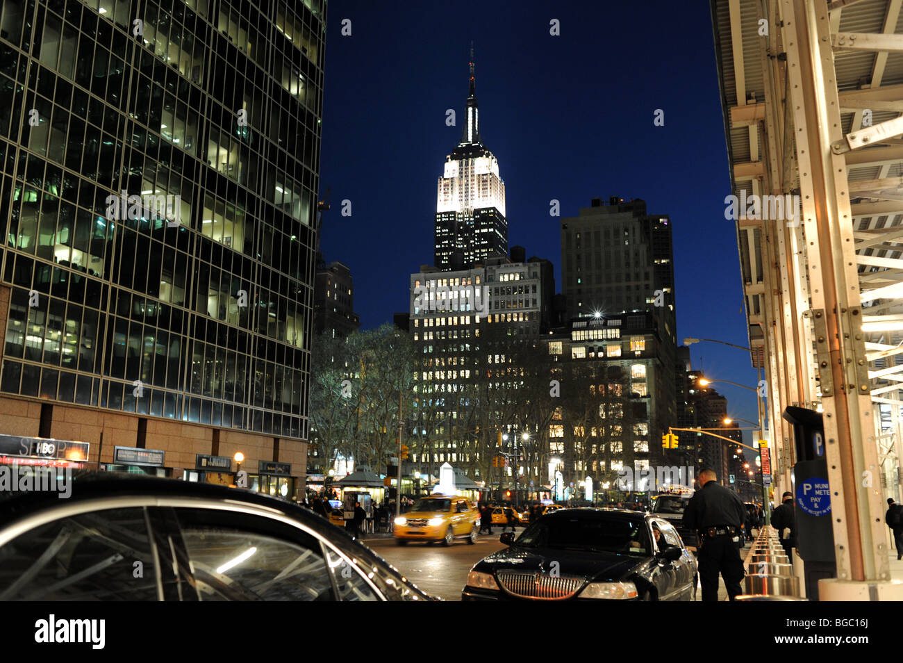 The Empire State Building lit up at night Manhattan New York USA Stock Photo - Alamy