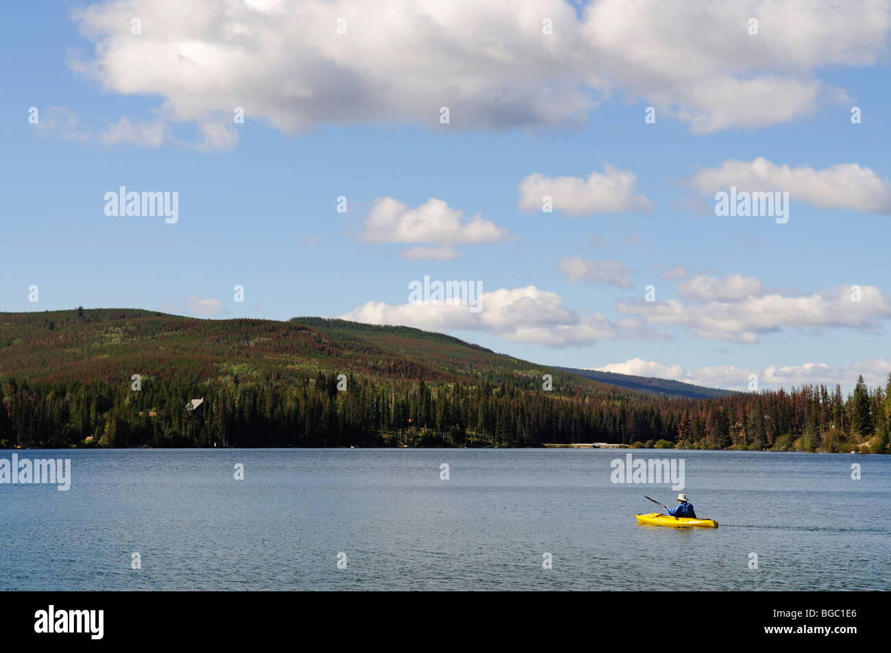Kayak on a lake, British Columbia, Canada Stock Photo - Alamy
