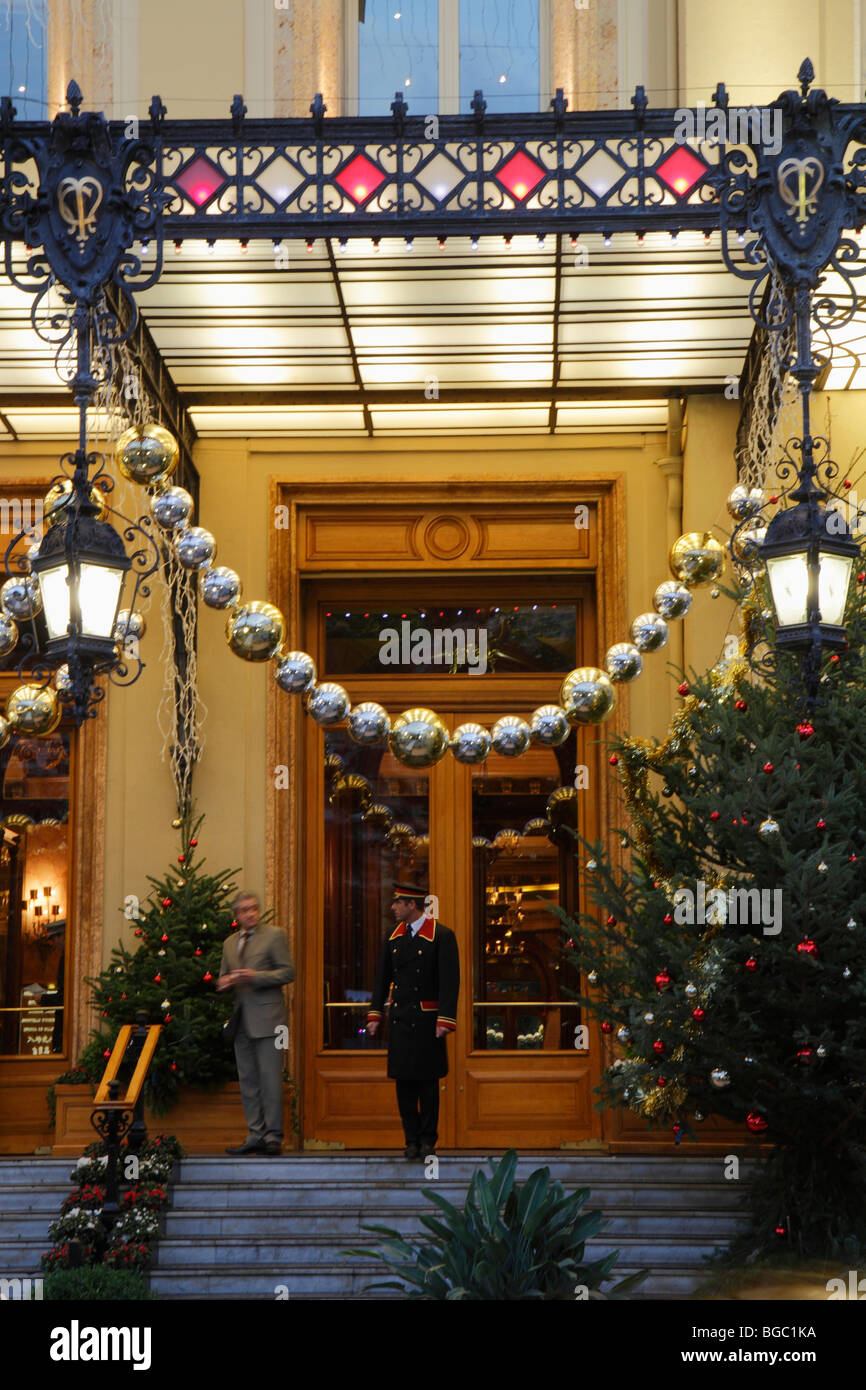 Entrance to the Casino and the Monte Carlo Opera House with Christmas ...
