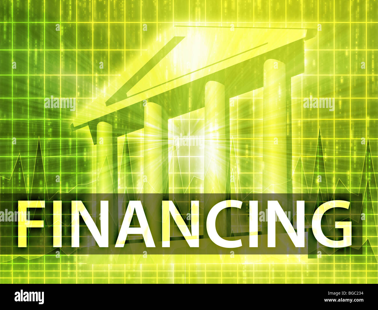 Financing illustration, financial diagram with bank building Stock ...