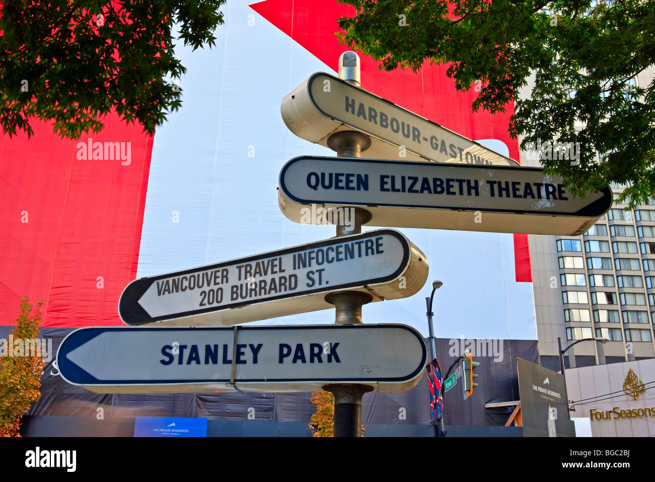 Directional signs in downtown Vancouver, British Columbia, Canada Stock ...