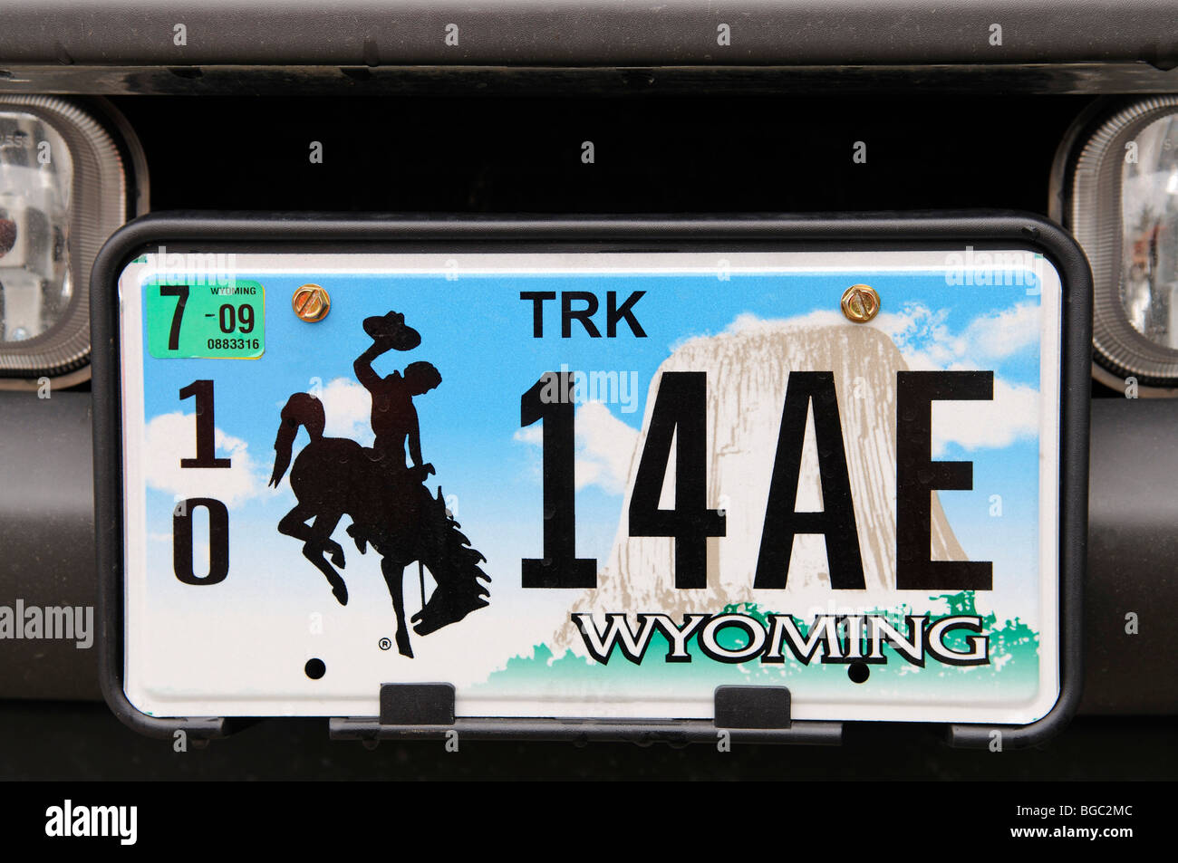 Wyoming license plate hi-res stock photography and images - Alamy