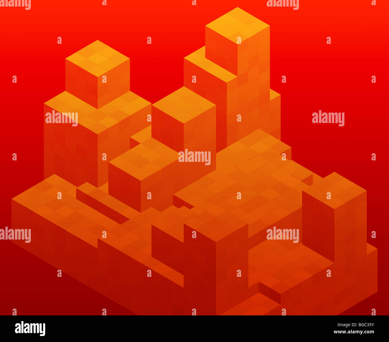 Abstract illustration wallpaper of geometric shape blocks Stock Photo ...