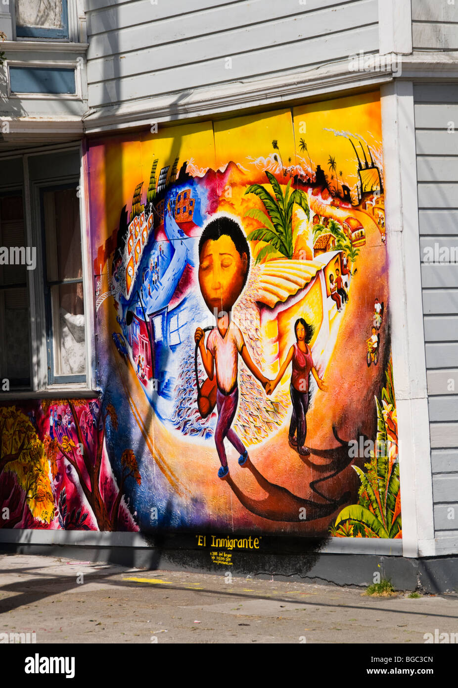 California: San Francisco. Mission district murals, Hispanic themes ...