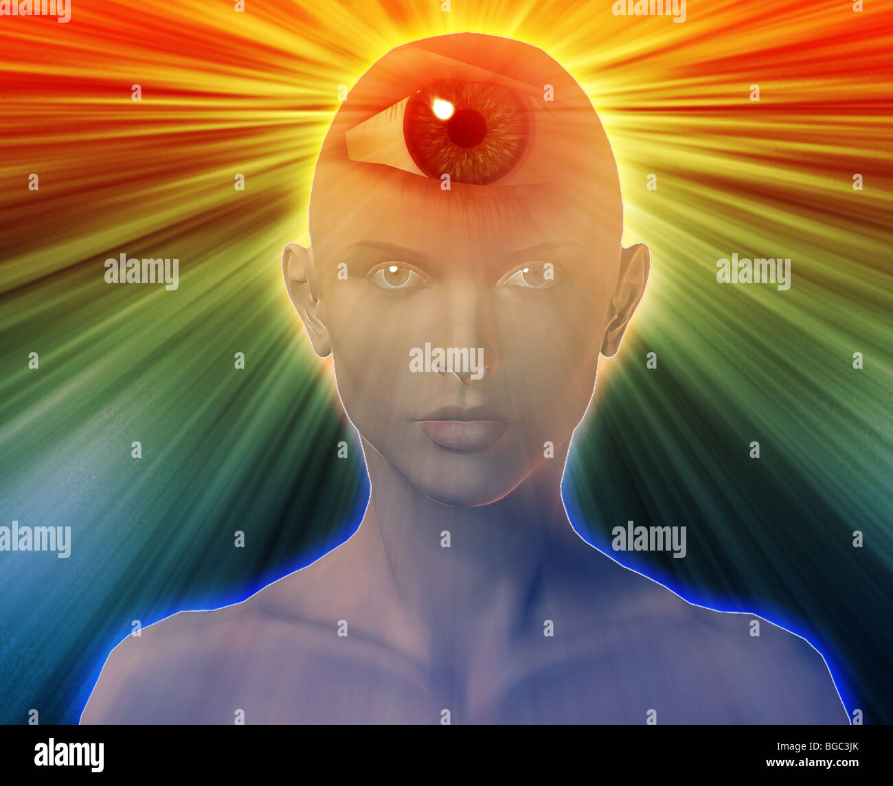 Woman with third eye, psychic supernatural senses Stock Photo - Alamy