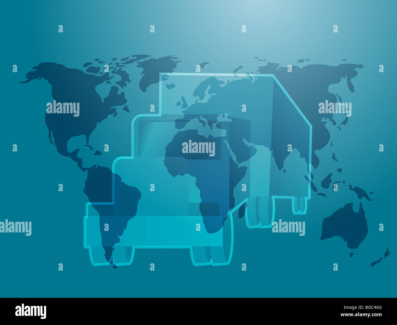 Illustration of a truck showing land transport Stock Photo - Alamy
