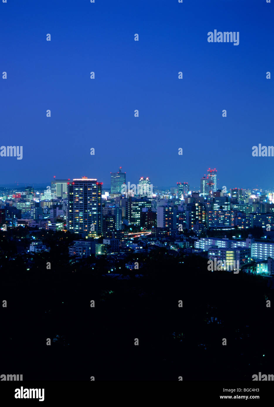 Night view of Sendai, Sendai, Miyagi, Japan Stock Photo - Alamy