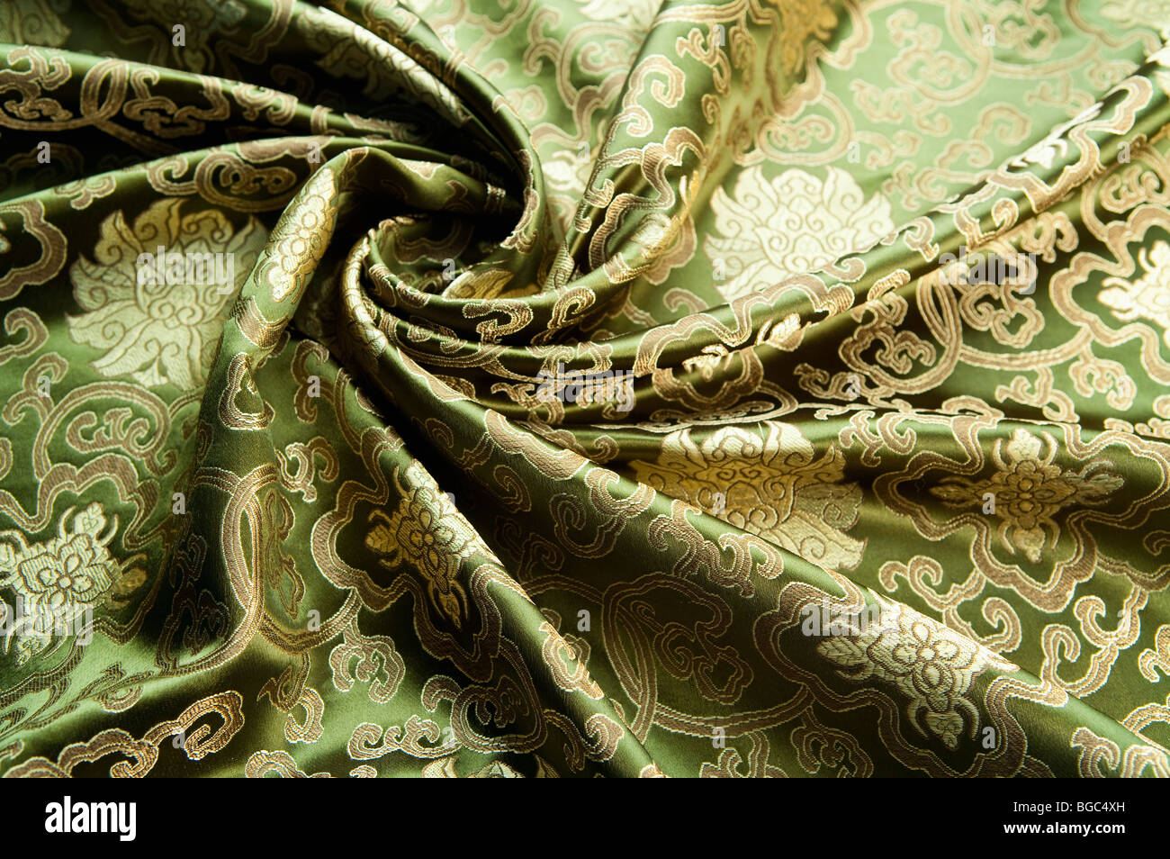 Close-up of wrinkled textile with traditional pattern Stock Photo - Alamy