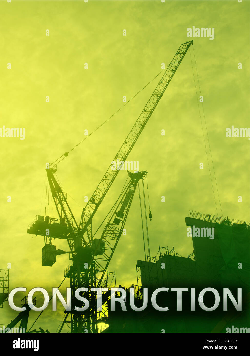 Digital collage illustration of construction industry equipment Stock ...