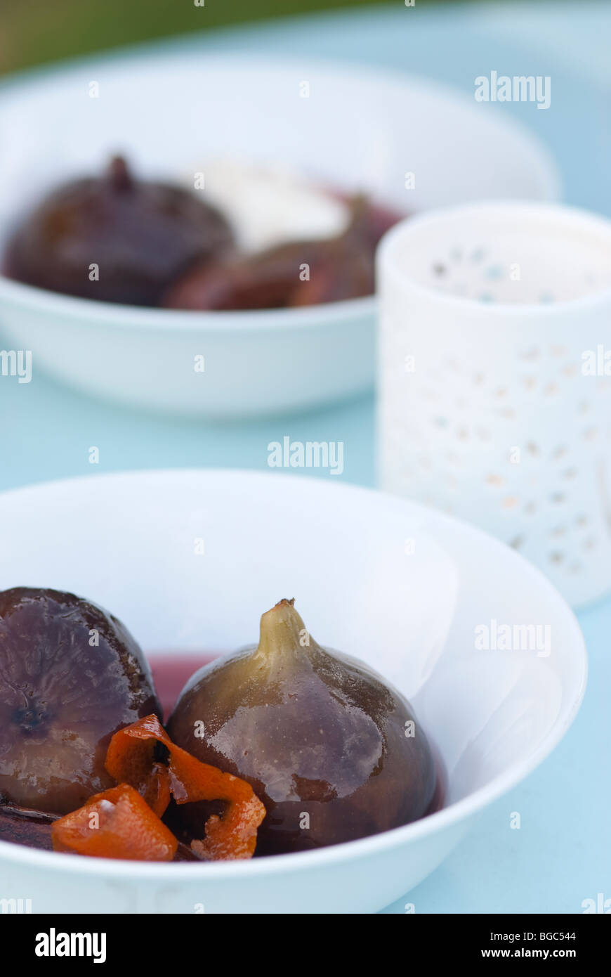 Poached figs with orange UK Stock Photo - Alamy
