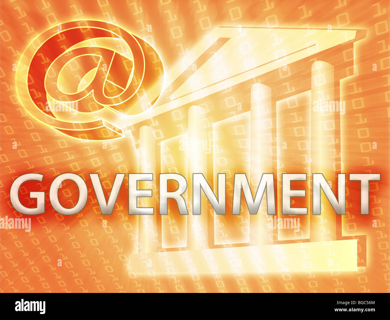 Electronic government illustrated by building and data Stock Photo - Alamy