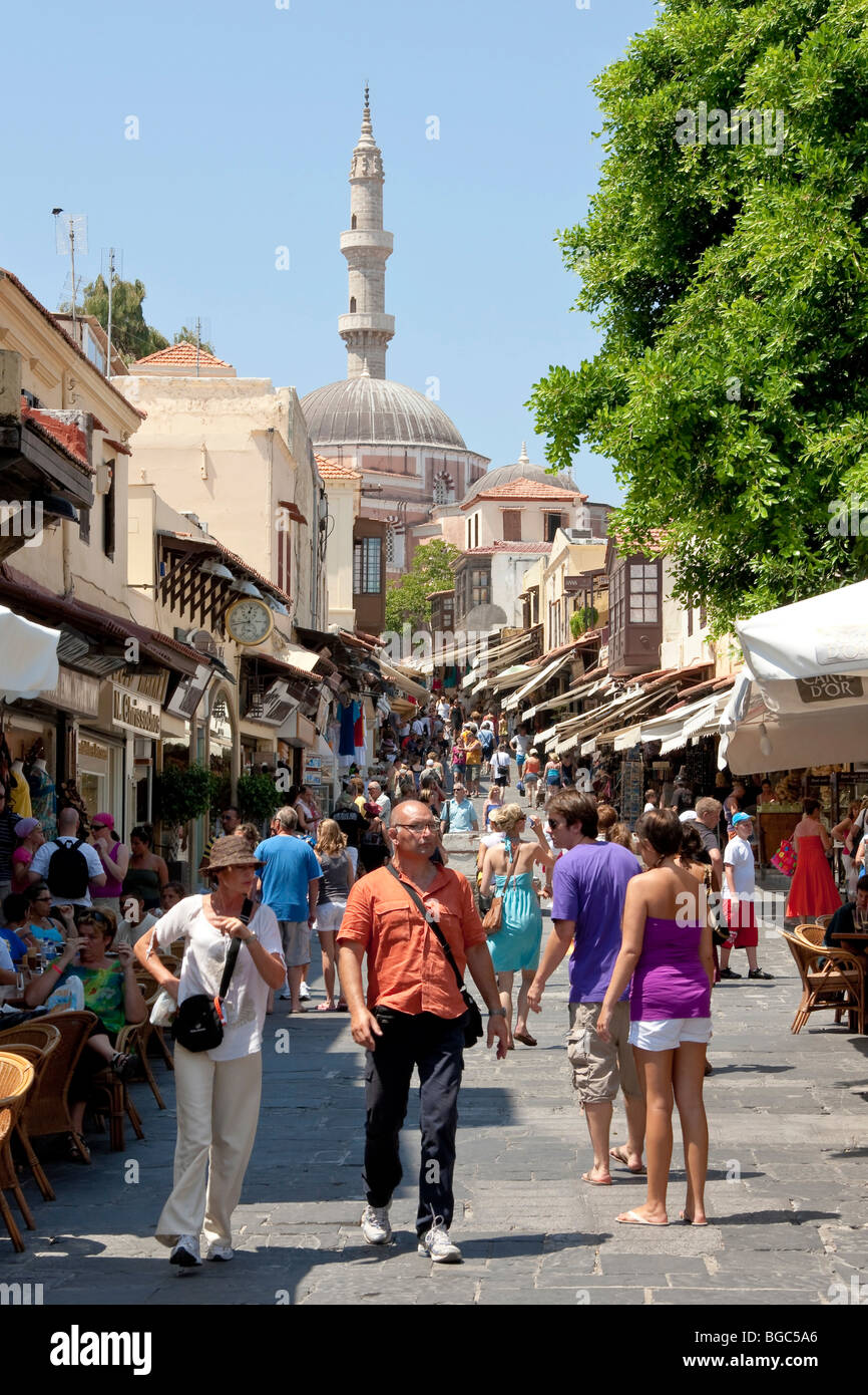 Socrates Street, Rhodes town, Rhodes island, Greece, northern part ...