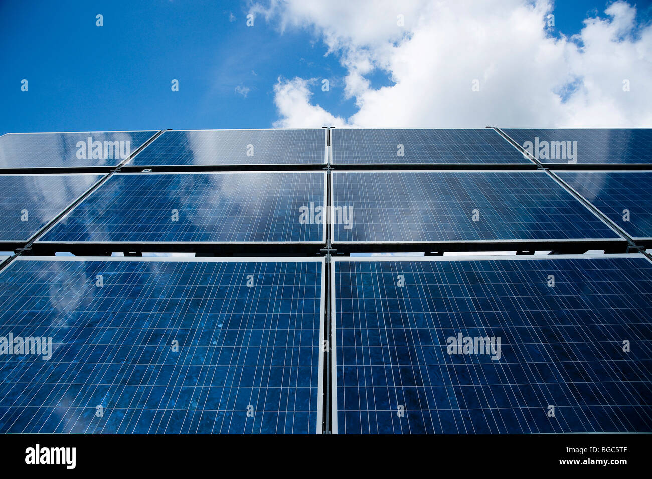 Polycrystalline silicon solar cells in a solar module Stock Photo - Alamy