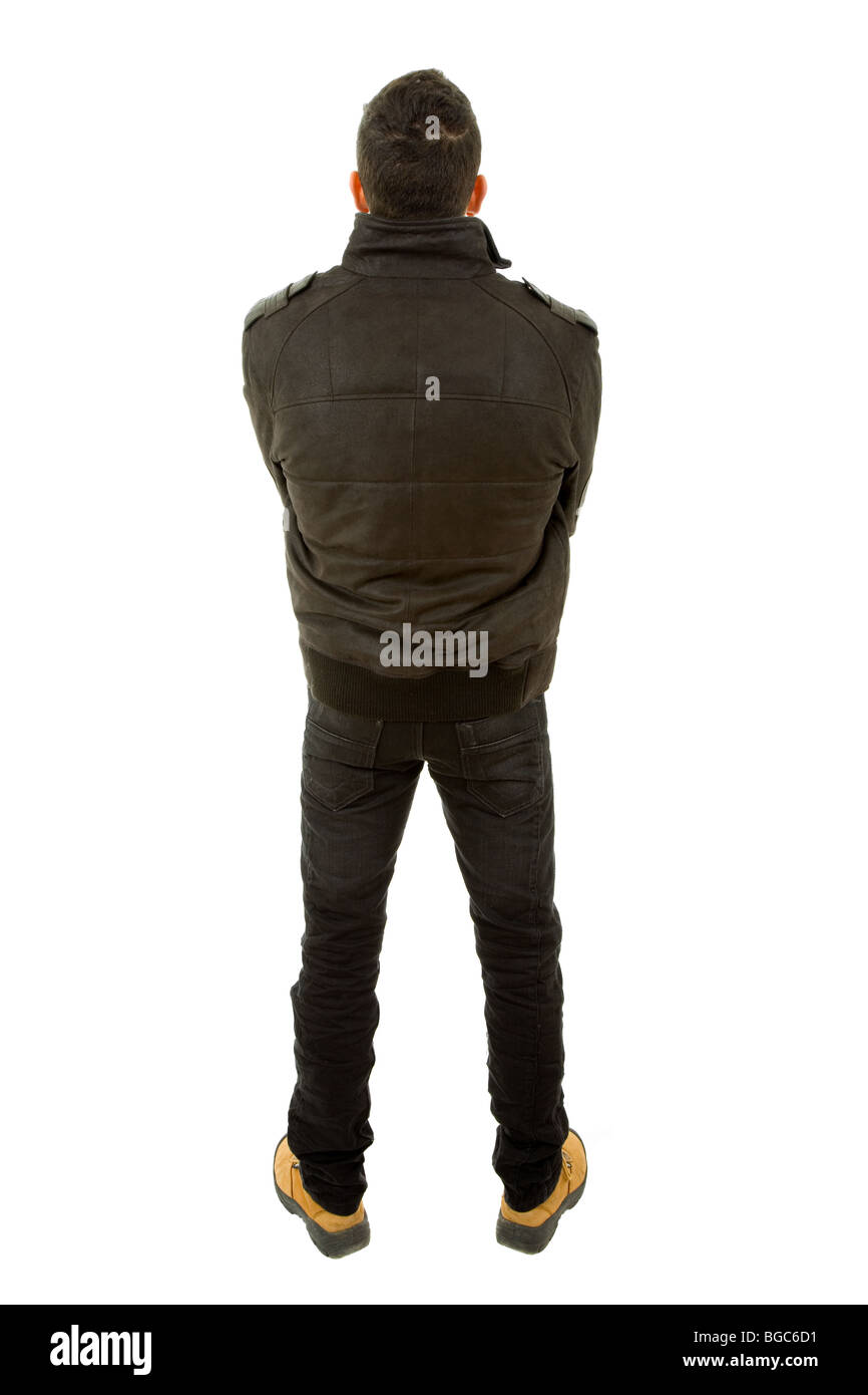 young casual man full body in a white background Stock Photo - Alamy