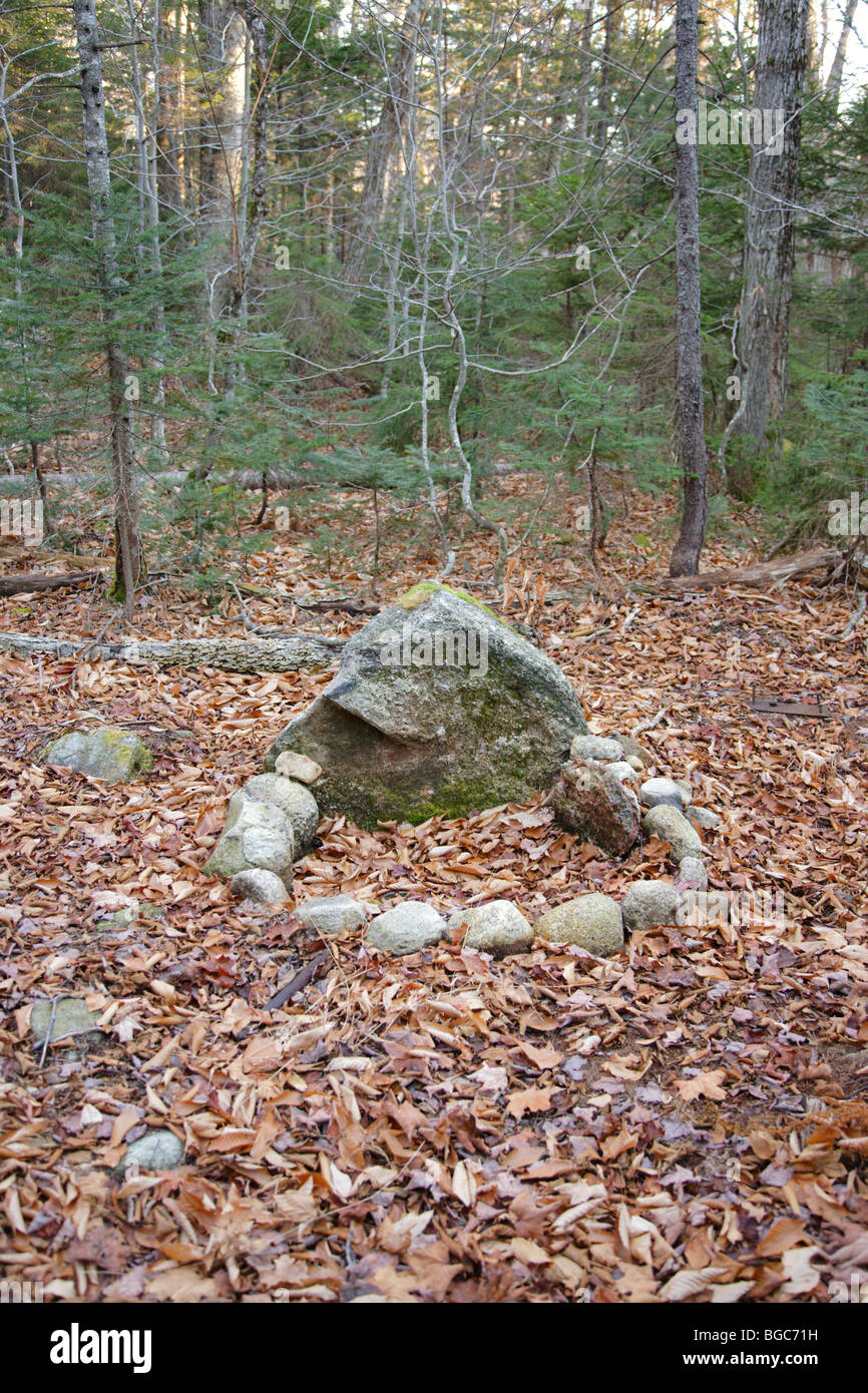 Fire pit along the Hancock Notch Trail in the White Mountains, New ...