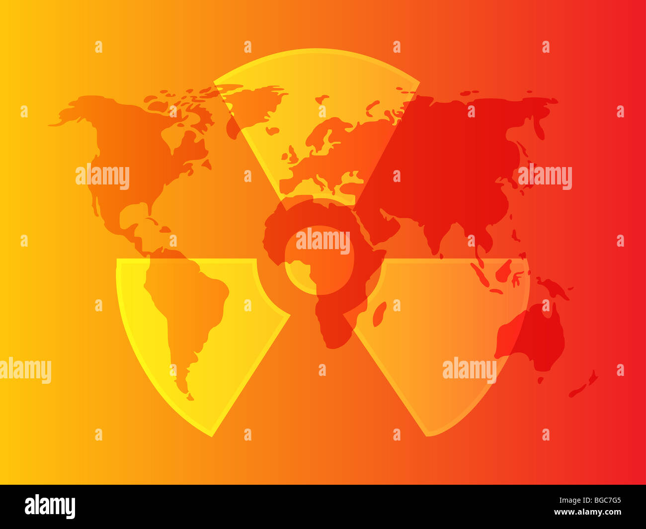 Illustration of radiation hazard warning alert symbol Stock Photo - Alamy