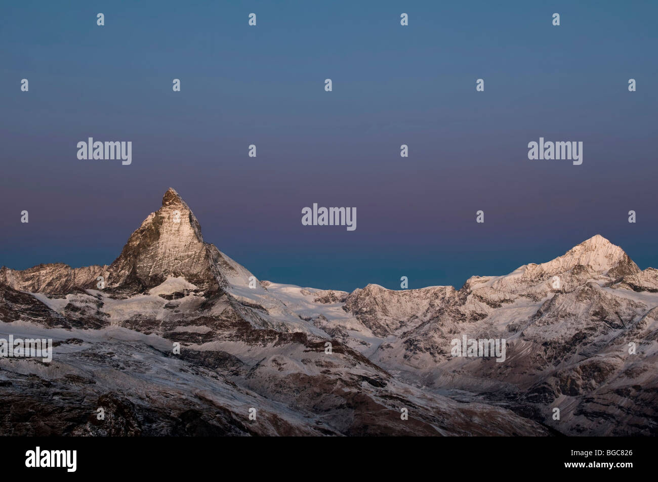 Mt. Matterhorn, in front of sunrise, Zermatt, Switzerland, Europe Stock ...