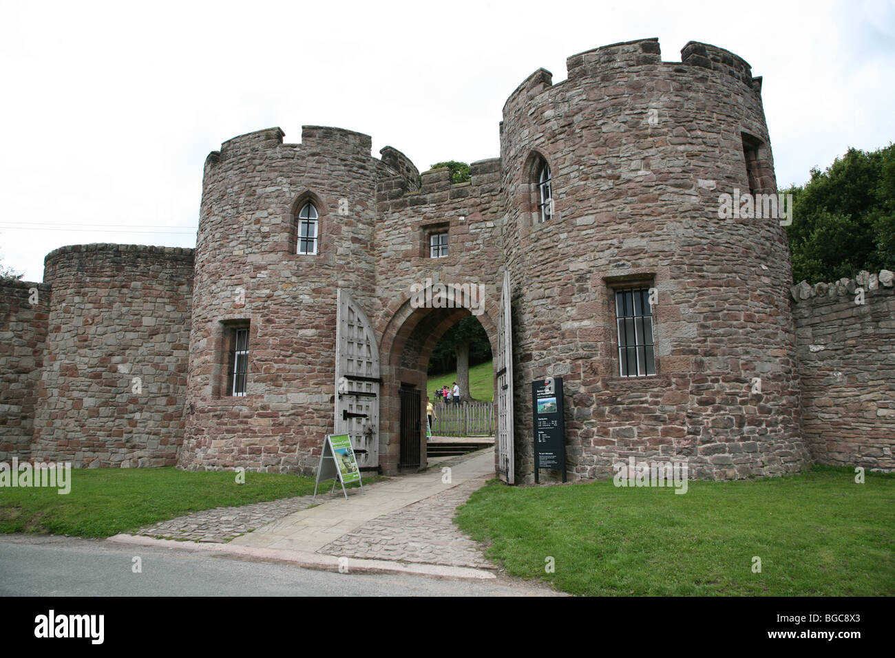 The entrance portico to Beeston Castle, Cheshire Stock Photo - Alamy