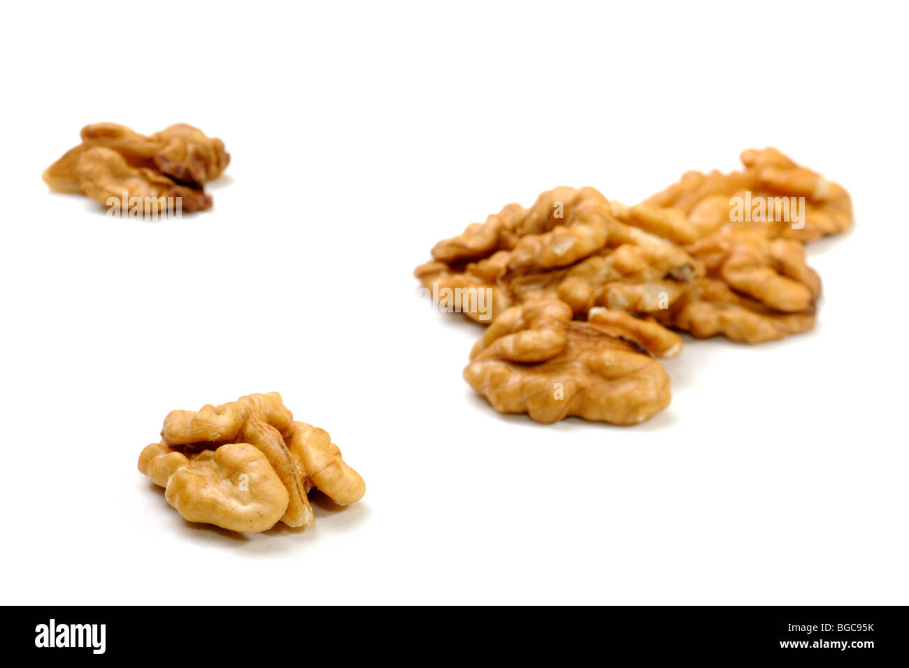 Shelled walnuts (Juglans L.) on white background Stock Photo - Alamy