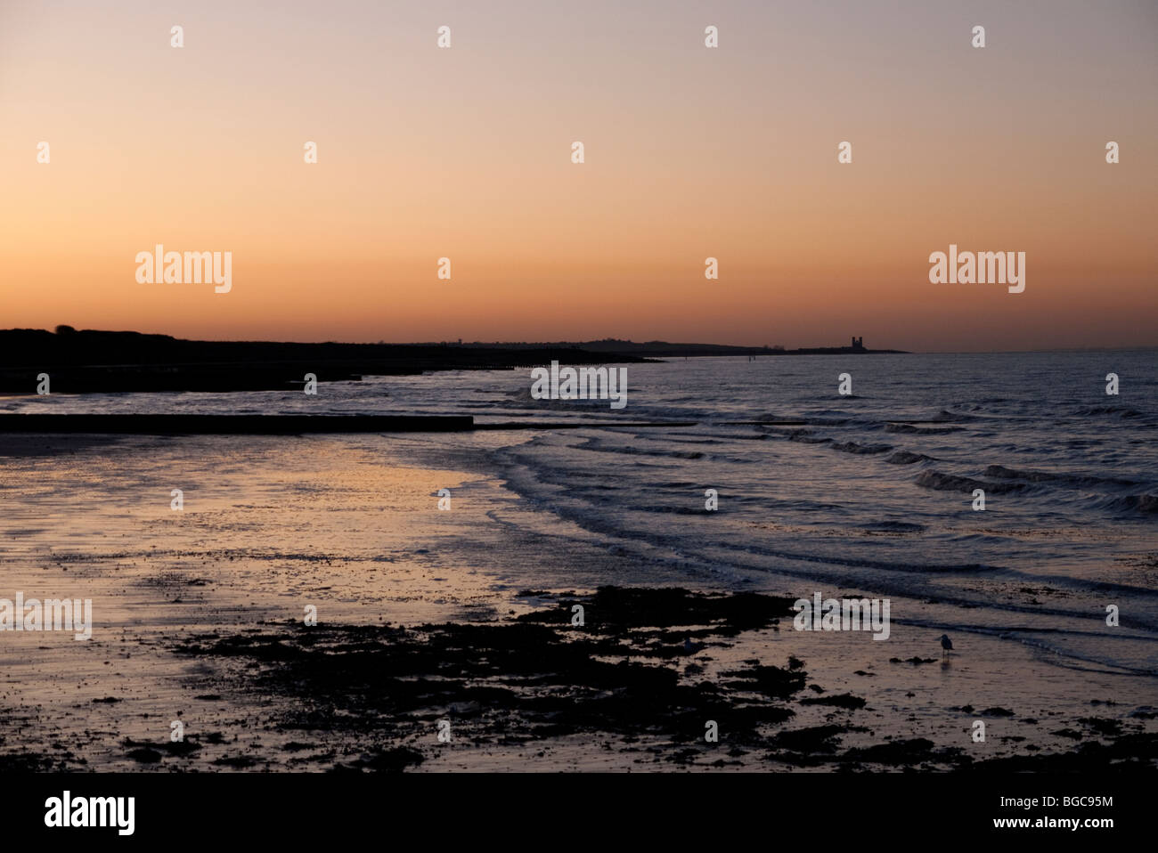 Minnis bay Thanet Kent at sunset Stock Photo - Alamy
