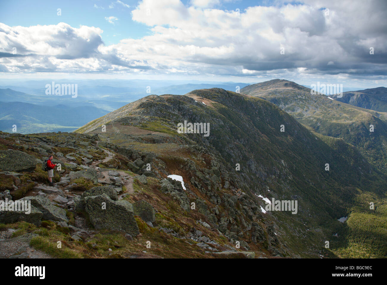 A hiker takes in the view of the Great Gulf Wilderness from the ...