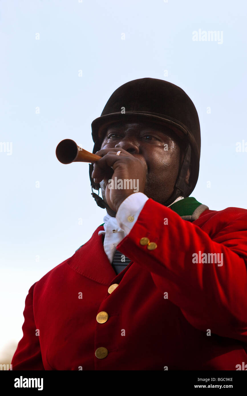 Master of the hounds Middleton Place Fox Hunt, calls the hounds at fox ...