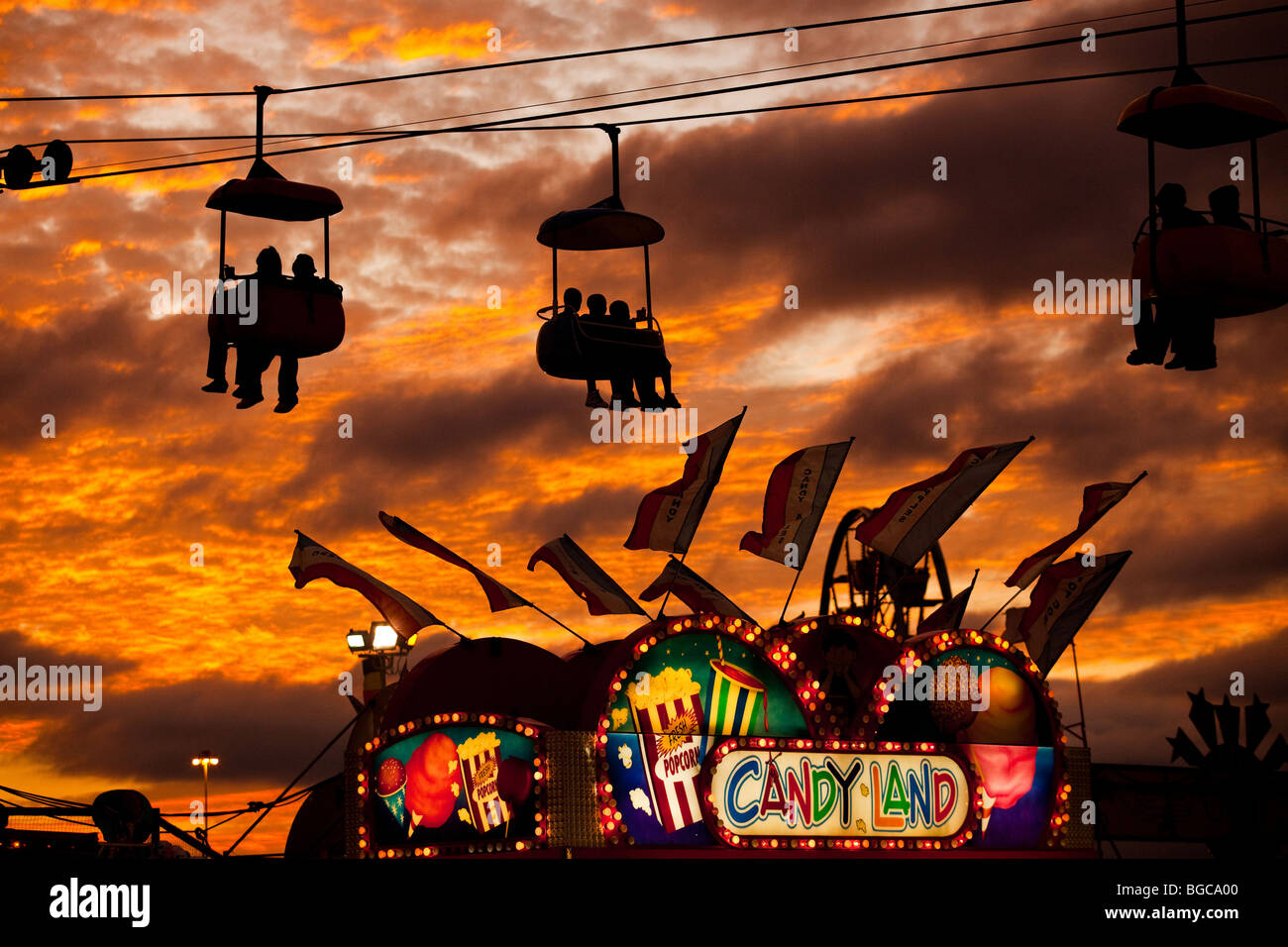A couple enjoys the swing ride at the South Carolina Coastal Fair in ...