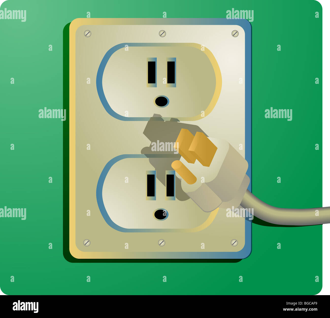 Electrical outlet and plug, wall socket US style Stock Photo - Alamy